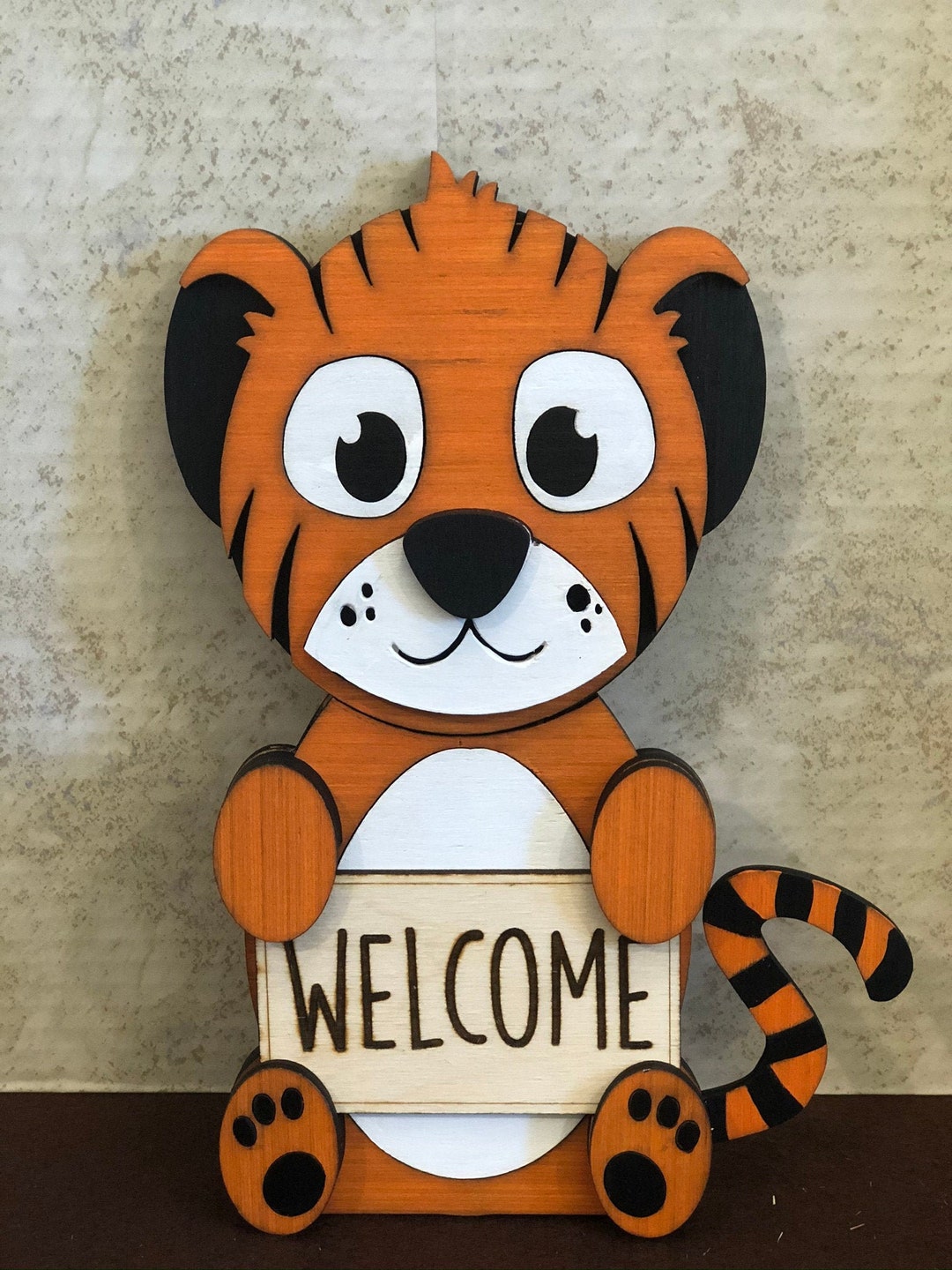 Freestanding Tiger With Interchangeable Signs - Etsy