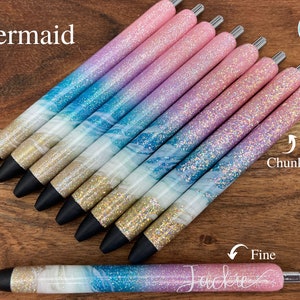 Rainbow Ombre Glitter Beach Pens Custom Ink Joy Gel Pens - Etsy
