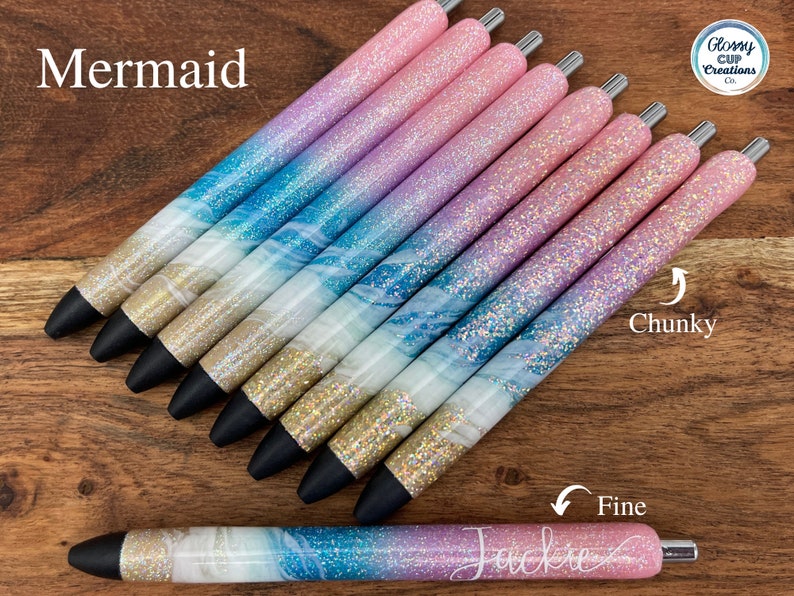Rainbow Ombre Glitter Beach Pens Custom Ink Joy Gel Pens - Etsy