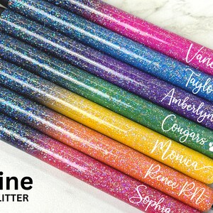 Ombre Glitter Pens, Pink Blue Purple Green Yellow Orange Red to Black ...