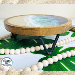 Beach Resin Riser - Wooden Tray Home Decor Shelf - Made With Real Sand ...
