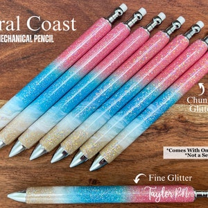 Glitter Mechanical Pencils, Custom Stainless Steel Pencils, Beach ...
