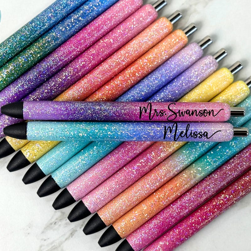 Custom Glitter Pen Blue - Etsy
