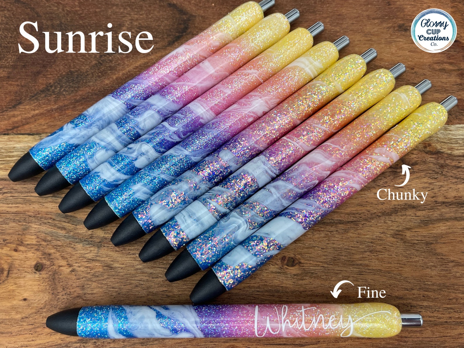 Rainbow Ombre Glitter Beach Pens Custom Ink Joy Gel Pens - Etsy