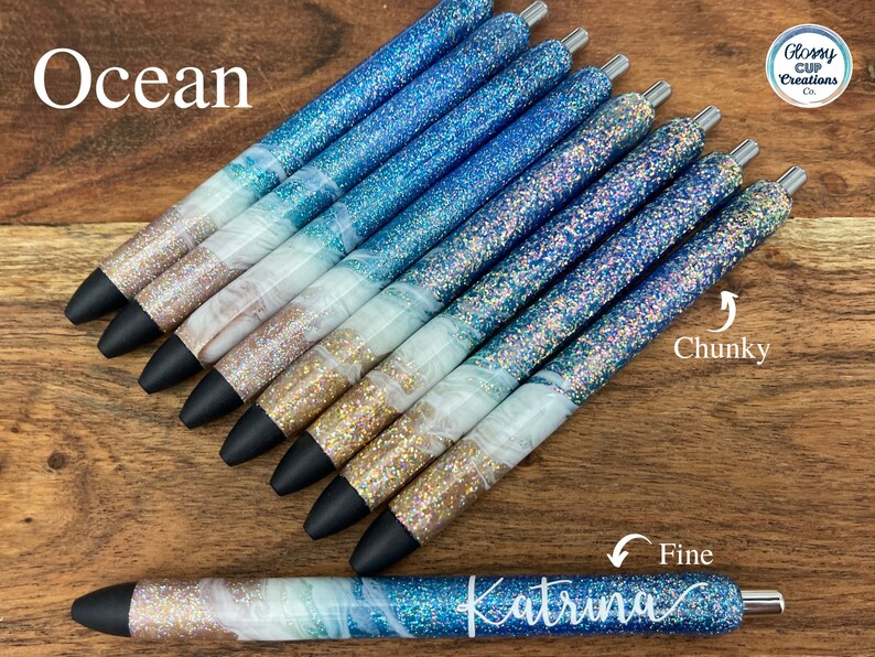 Rainbow Ombre Glitter Beach Pens Custom Ink Joy Gel Pens - Etsy