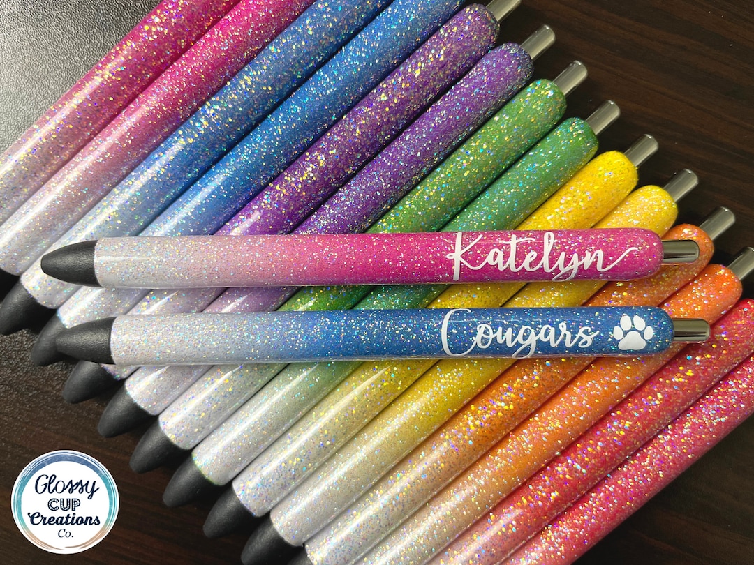 Ombre Glitter Pens, Pink Blue Purple Green Yellow Orange Red to White ...