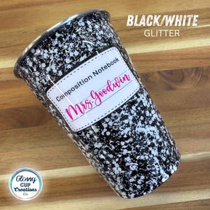 Personalized Composition Notebook Themed Glitter Pencil/pen Holder ...