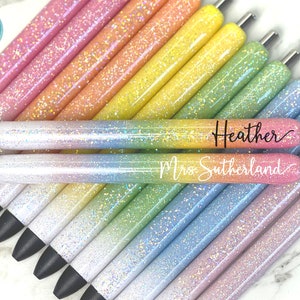 PASTEL Glitter Pens, Pink Orange Yellow Green Blue Purple Rainbow to ...