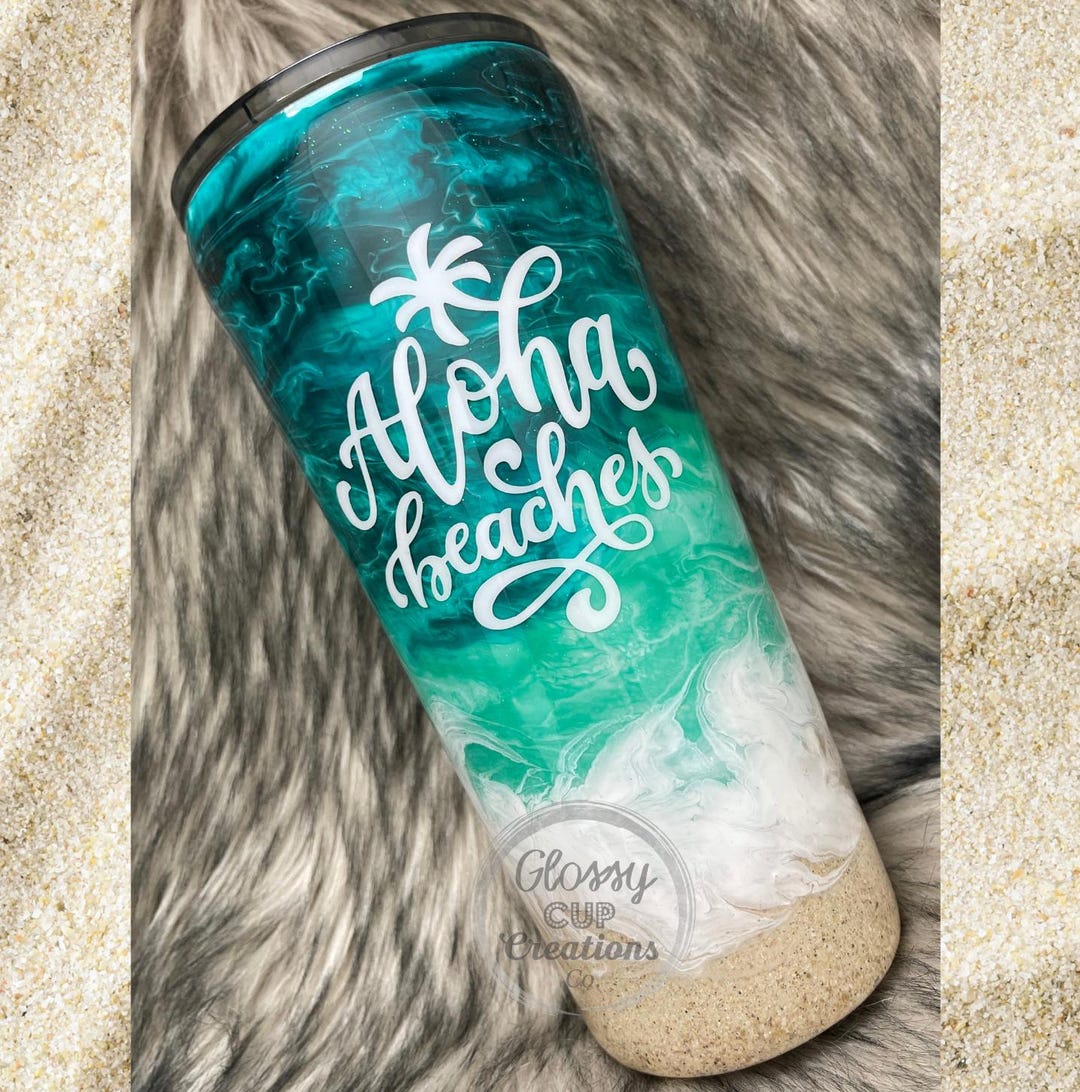 Glitter Beach Tumbler - Aloha Beaches - Etsy