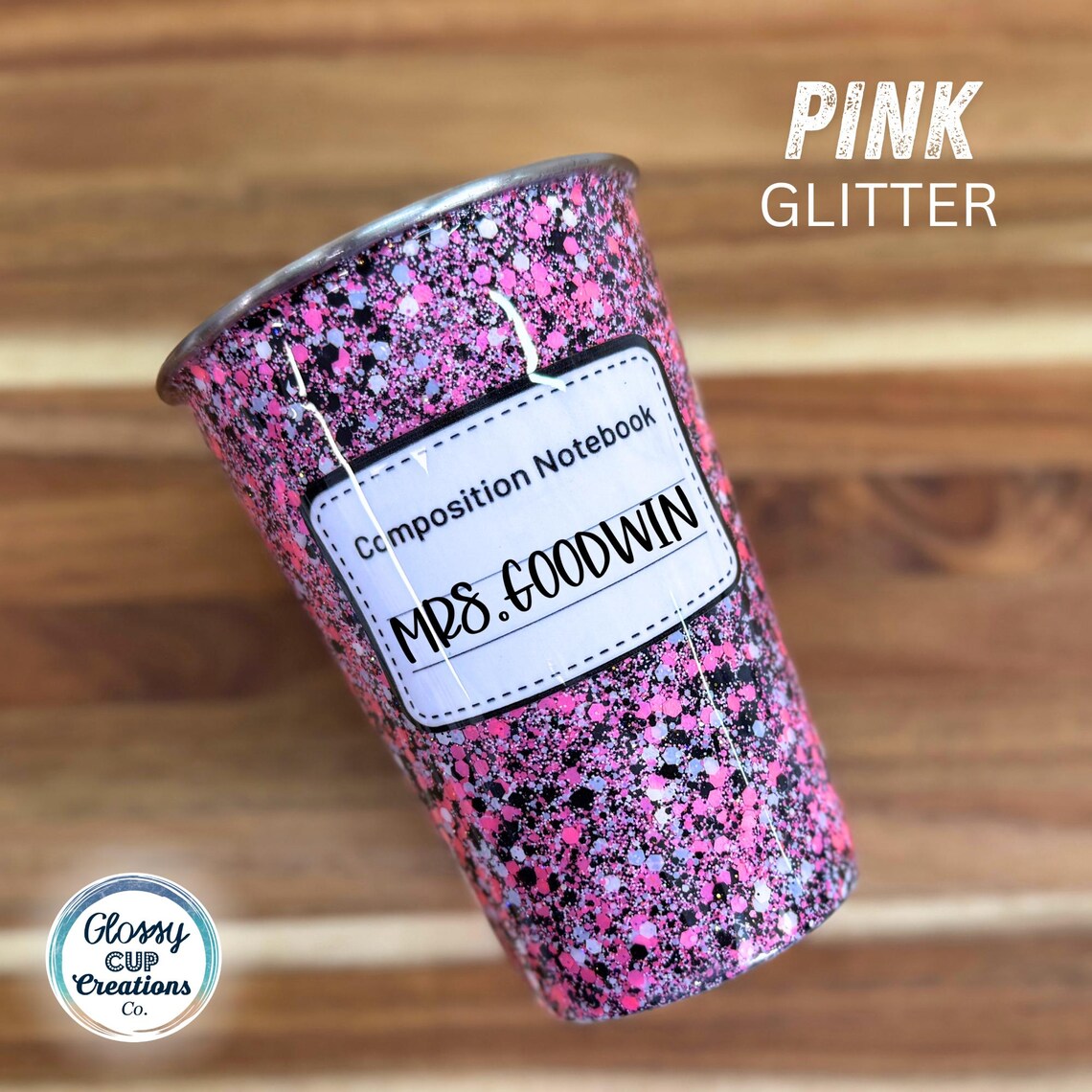 Personalized Composition Notebook Themed Glitter Pencil/pen Holder ...