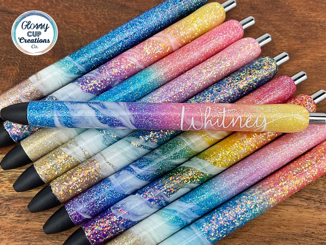 Rainbow Ombre Glitter Beach Pens Custom Ink Joy Gel Pens - Etsy
