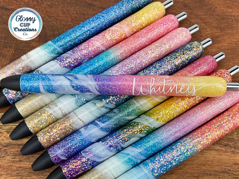 Rainbow Ombre Glitter Beach Pens Custom Ink Joy Gel Pens - Etsy