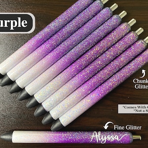 Ombre Glitter Pens, Pink Blue Purple Green Yellow Orange Red to White ...