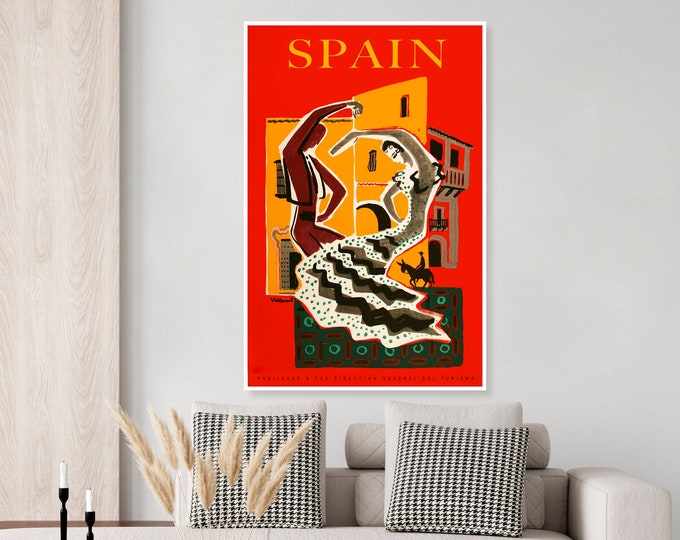 Vintage Spanish Dancers Poster, Spanish Decor, Spanish Folk Art ...