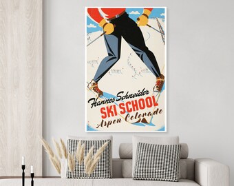 Aspen Colorado Poster Mountain Ski Area Print - Etsy