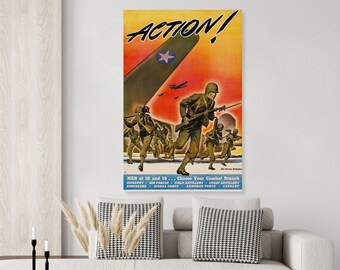 Vintage Airborne Poster - Etsy