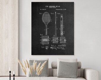 Tennis Racket Patent Print, Tennis Racket Poster, Sport Racket Print ...
