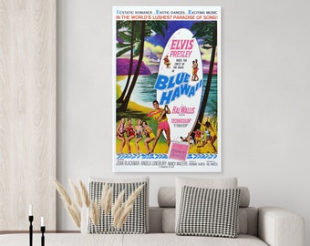 Elvis Presley Movie Poster Blue Hawaii Digital Download Art Wall Decor ...