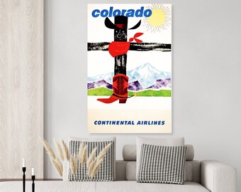 Continental Airlines Travel Poster - Etsy
