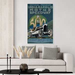 1920 Indianapolis 500 Motor Speedway Program Cover Vintage Poster - Etsy