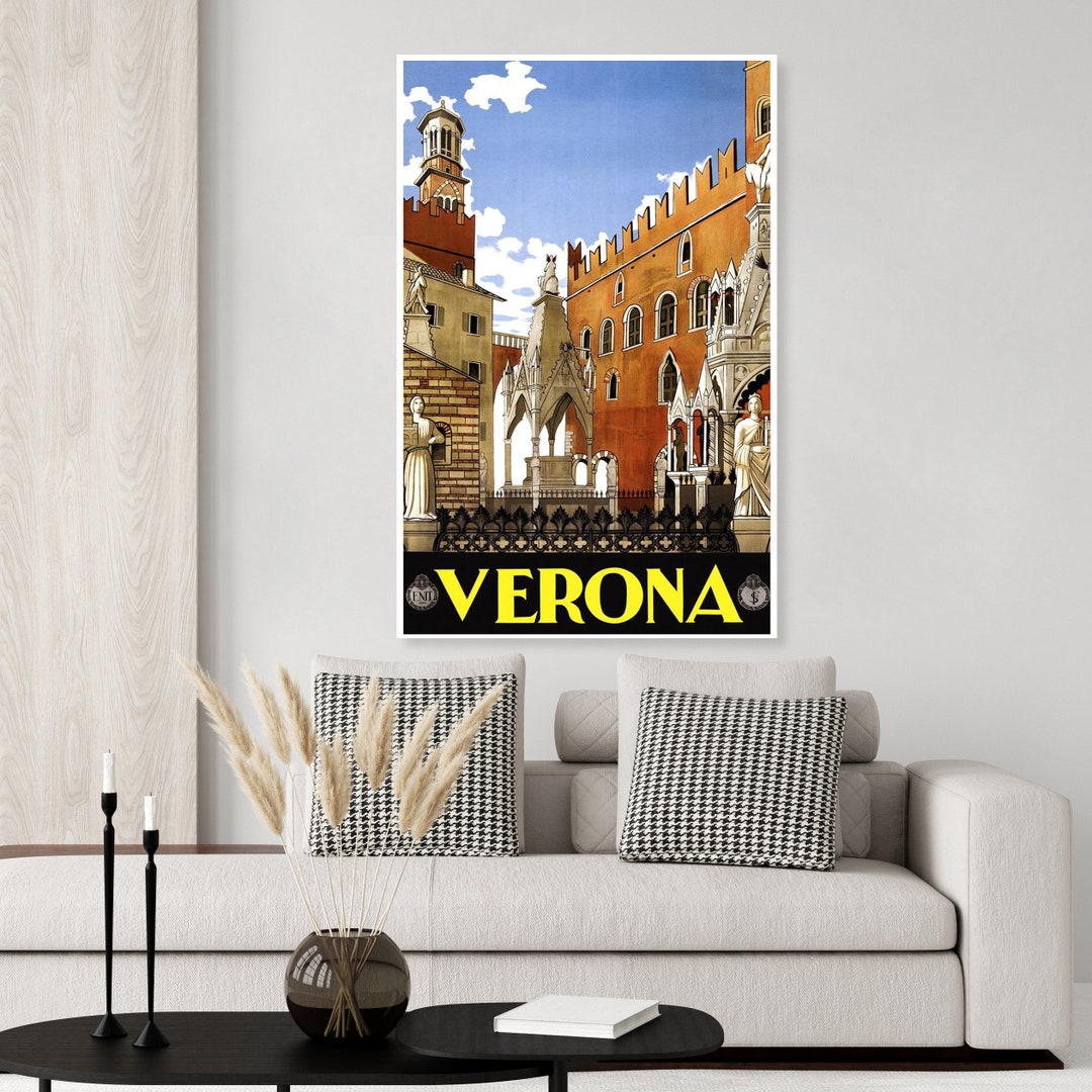 Verona Italy Vintage Travel Poster - Etsy