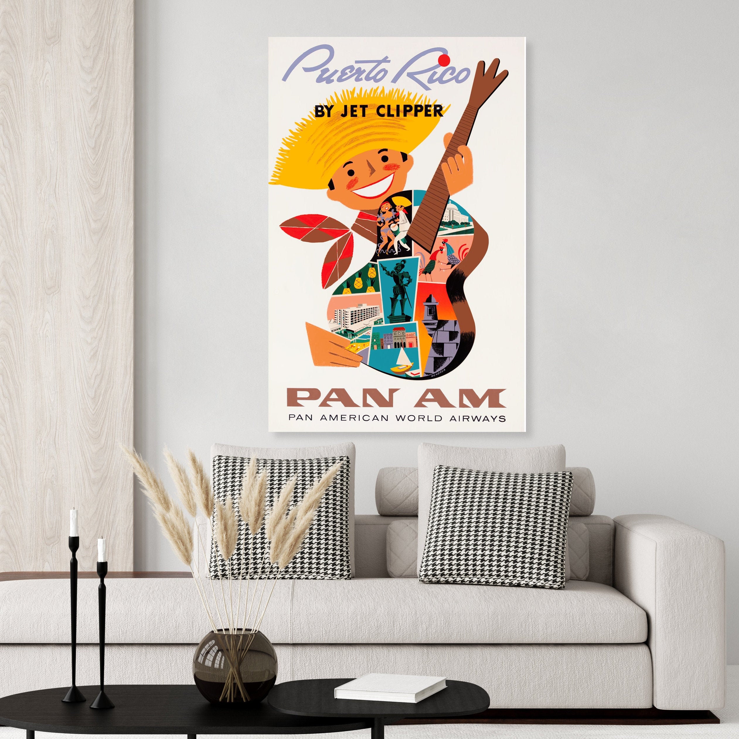 Vintage Puerto Rico Cartel de Viaje por Pan Am - Etsy España