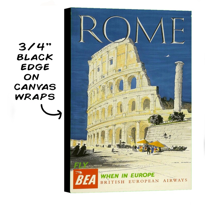 Vintage Rome Poster of the Coliseum | Etsy