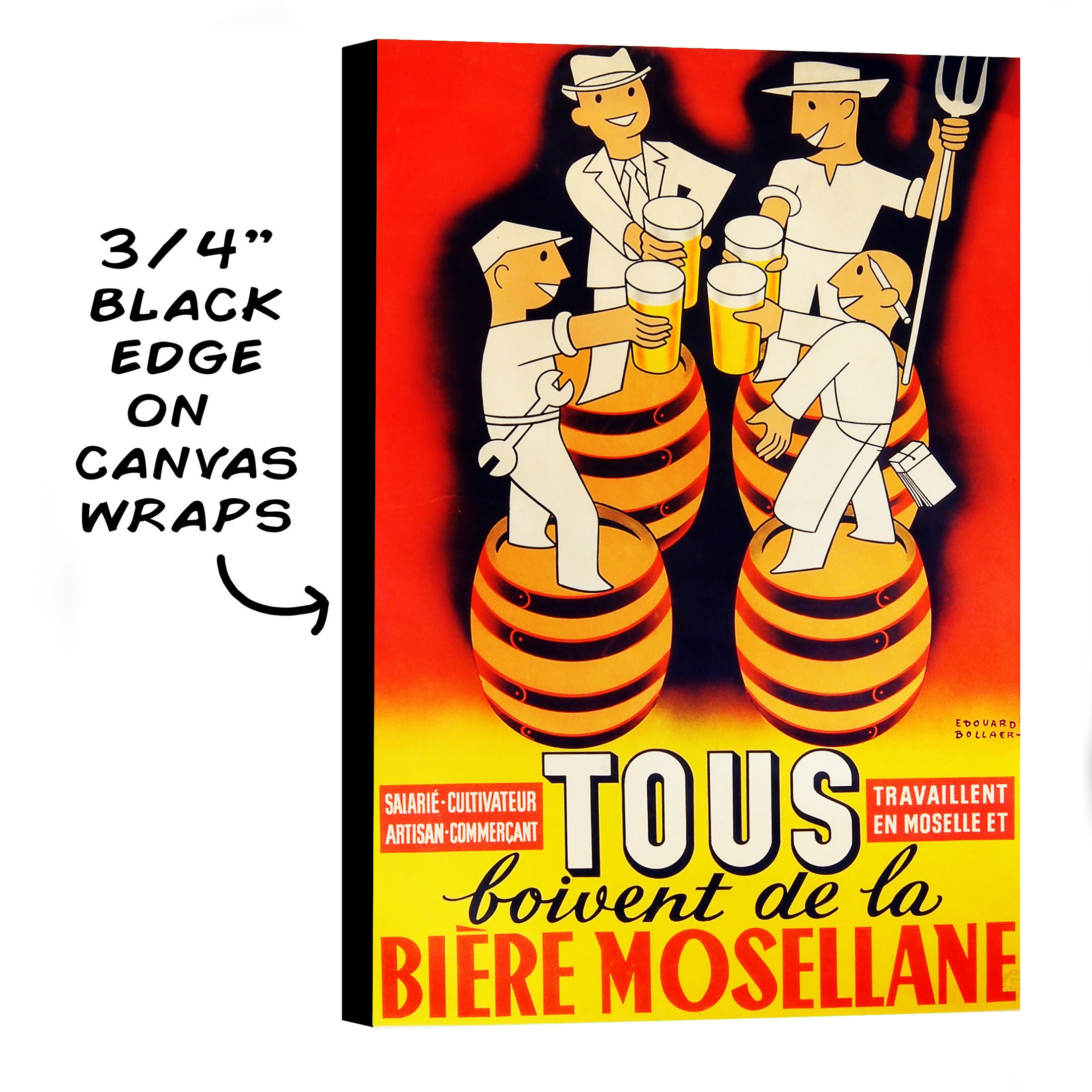 Art Deco Vintage French Beer Poster Tous Boivent de la Biere | Etsy