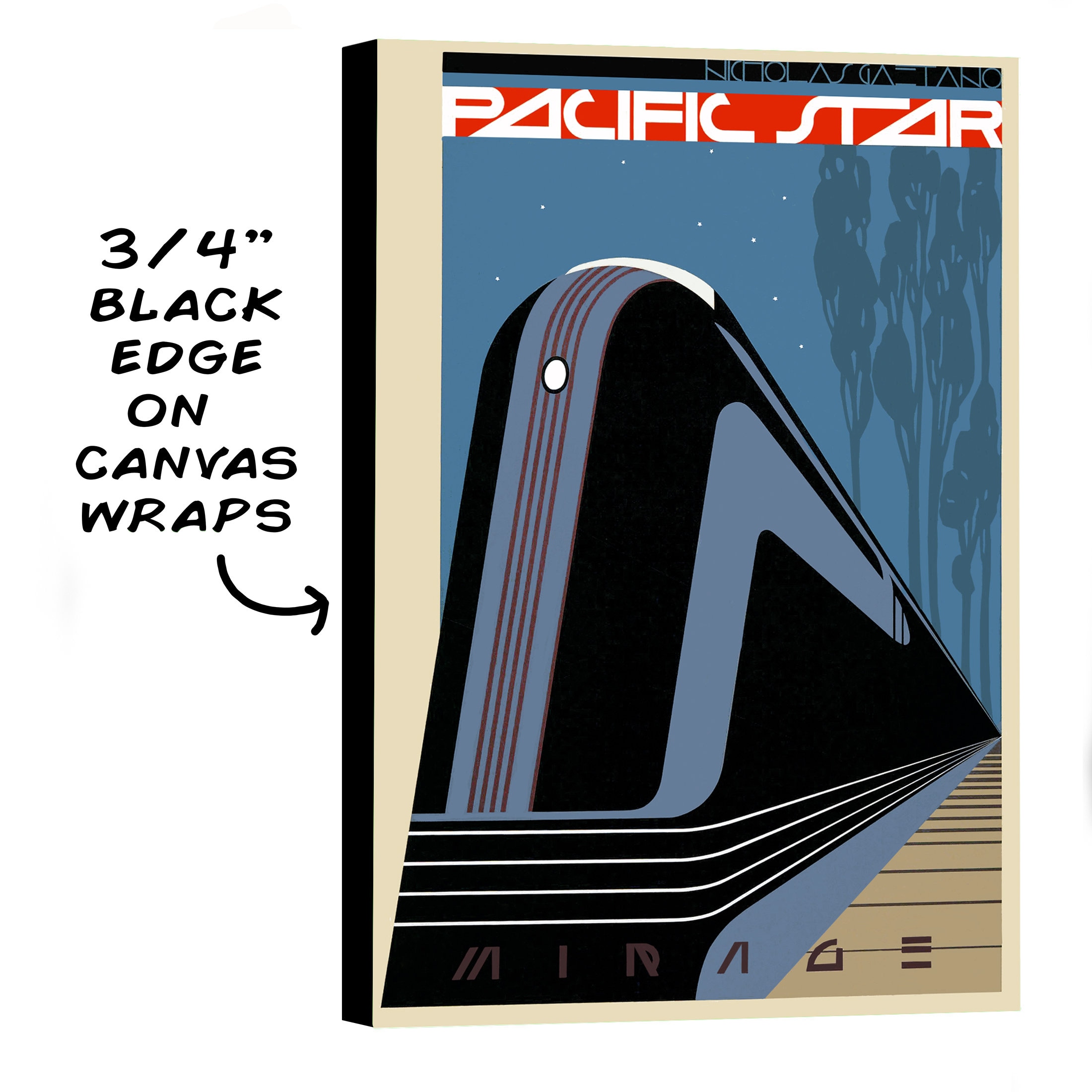 Vintage Pacific Star Art Deco Streamlined Train Poster | Etsy