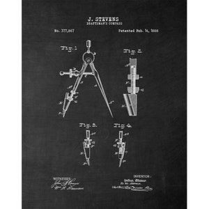 Drafting Compass Patent Print - Etsy