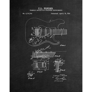 1956 Fender Guitar Patent Print - Etsy