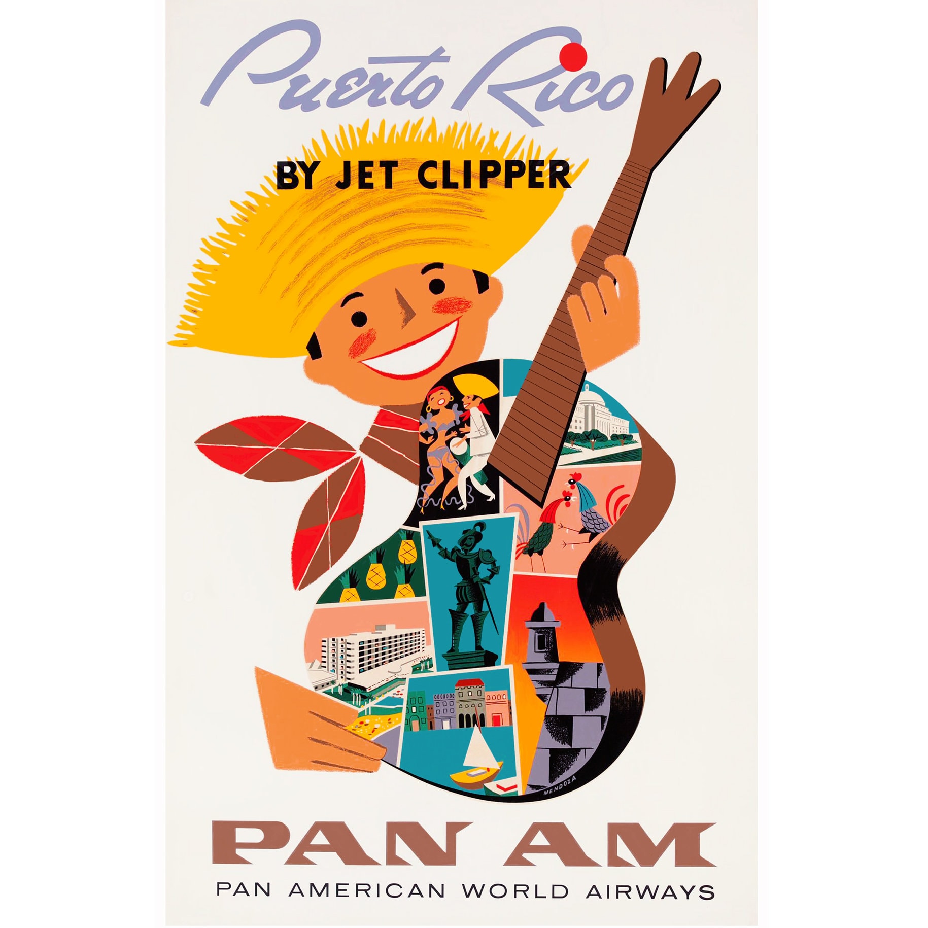 Vintage Puerto Rico Cartel de Viaje por Pan Am - Etsy España