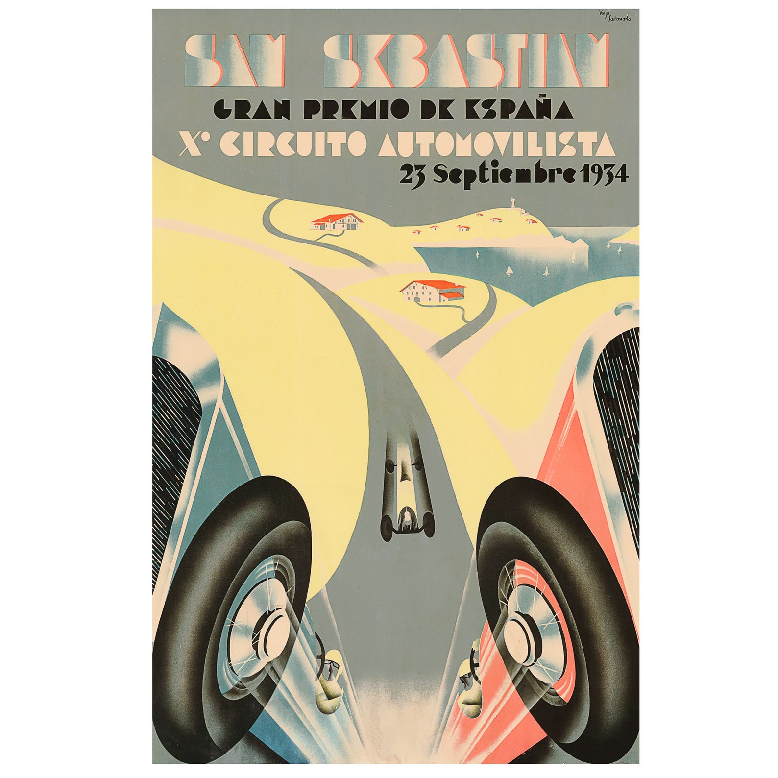 Vintage 1930's Spanish Race Poster - Etsy