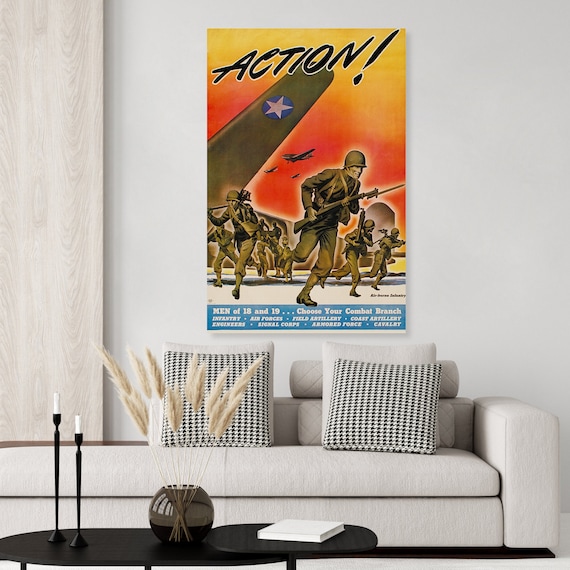 WWII Paratroopers Army Airborne Vintage Recruitment Poster | Etsy