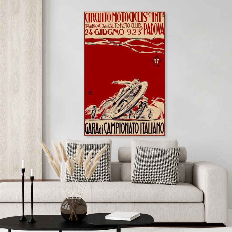 1920's Italian Motorcycle Race Vintage Poster - Etsy