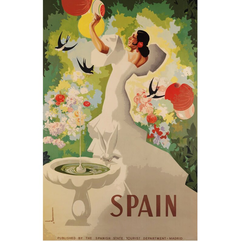 Vintage Spain Travel Poster - Etsy