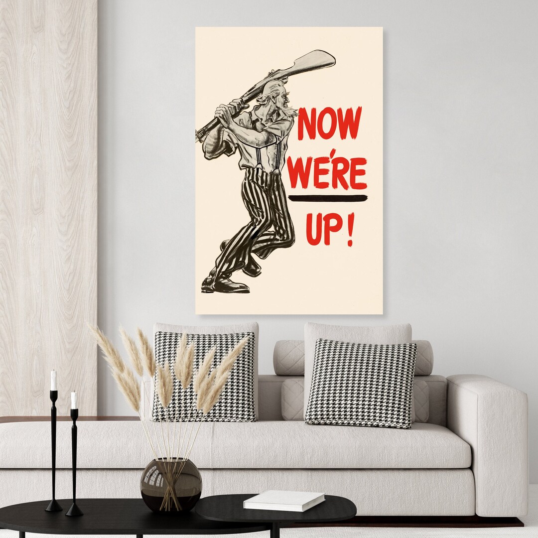 Uncle Sam Baseball Reference Now We're Up! War Bond Poster - Etsy