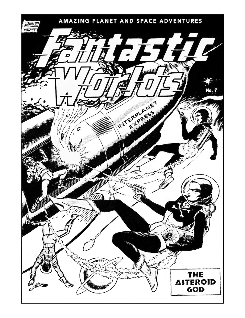 Printable Sci Fi Coloring Book Made From Vintage Science Etsy