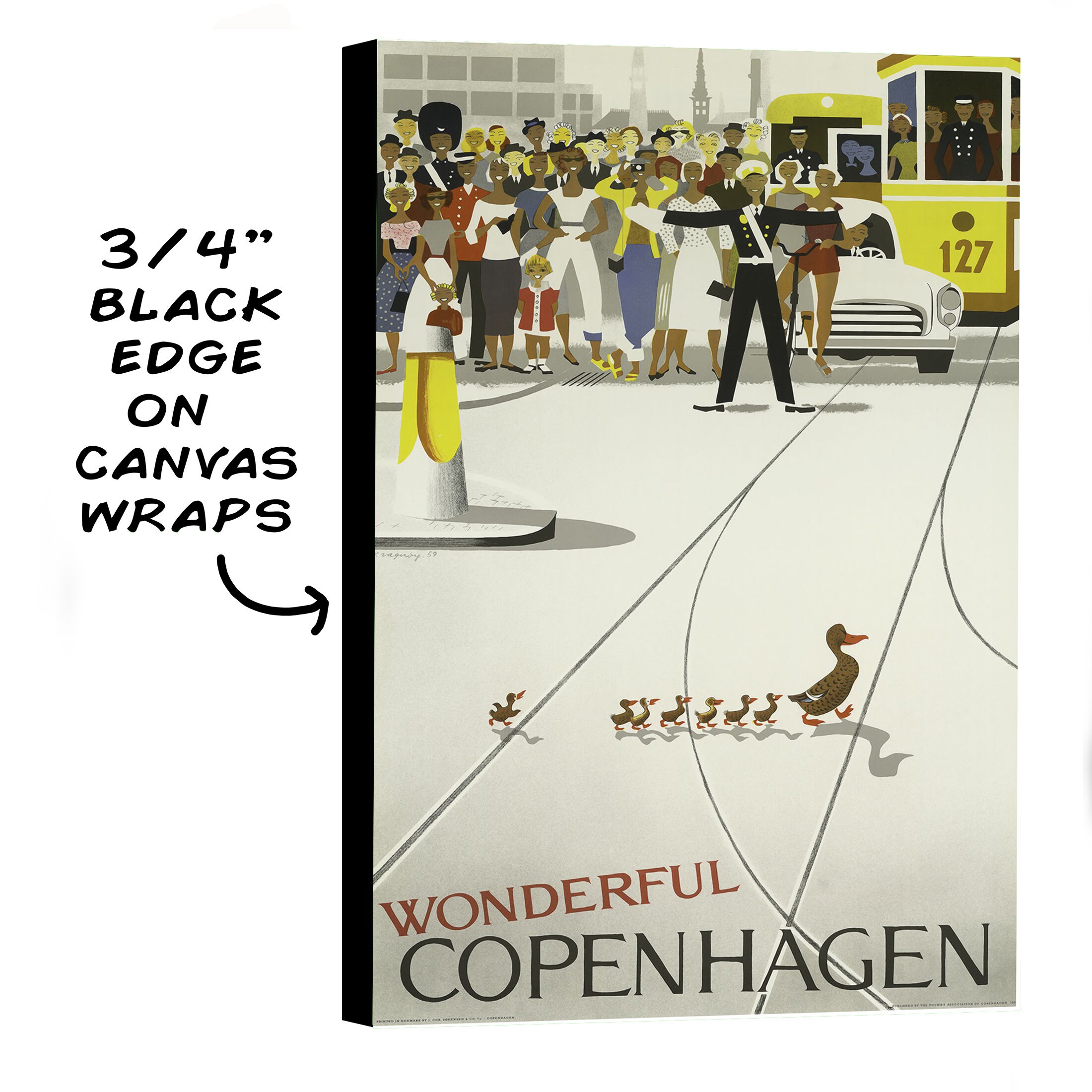 Wonderful Copenhagen Denmark Travel Poster With Ducks Crossing - Etsy