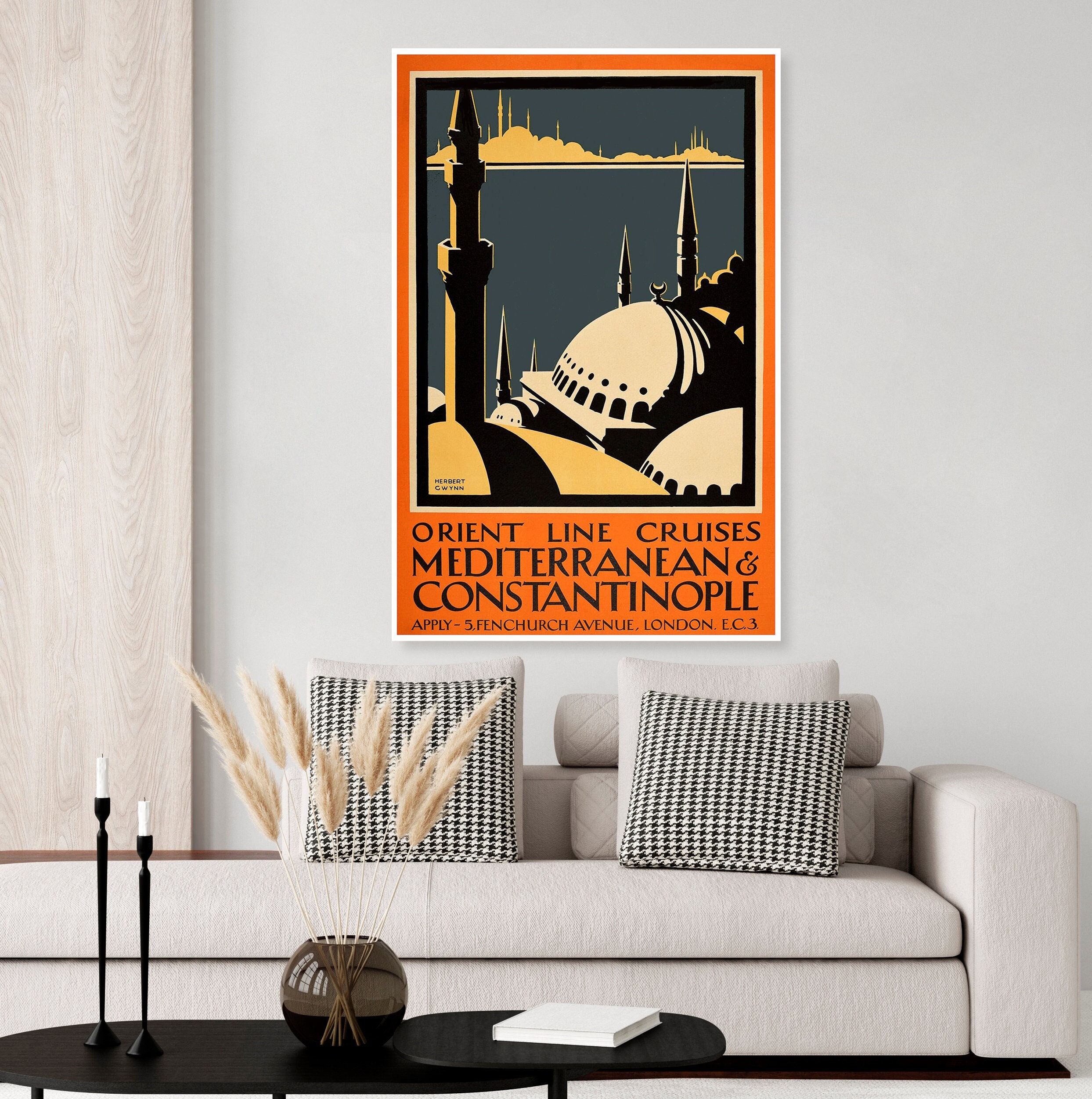 Vintage Travel Poster for Orient Line Cruises Showing Istanbul - Etsy