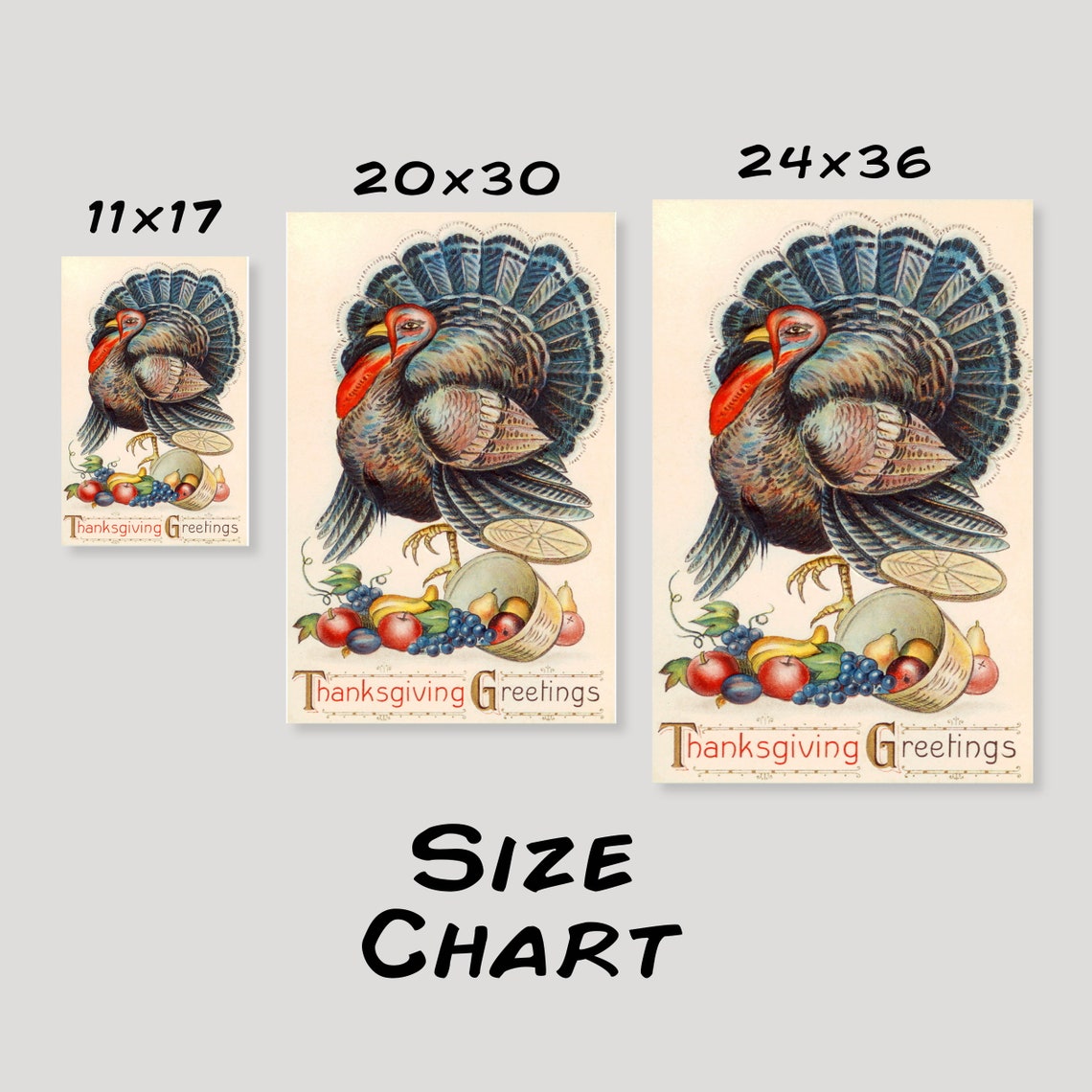 Vintage Thanksgiving Day Turkey Print - Etsy