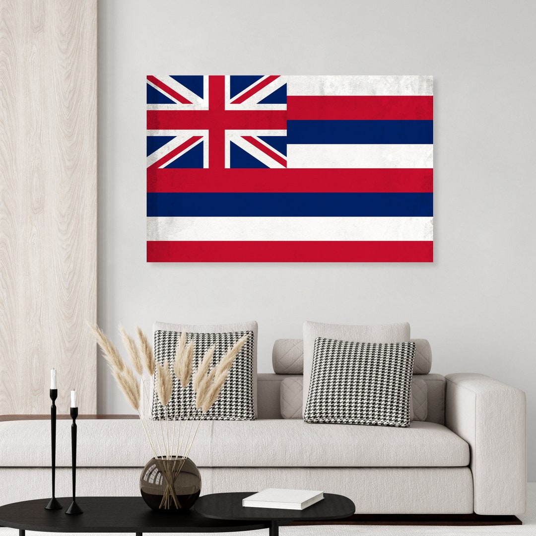 Impresión de la bandera del estado de Hawái o envoltura en lienzo ...