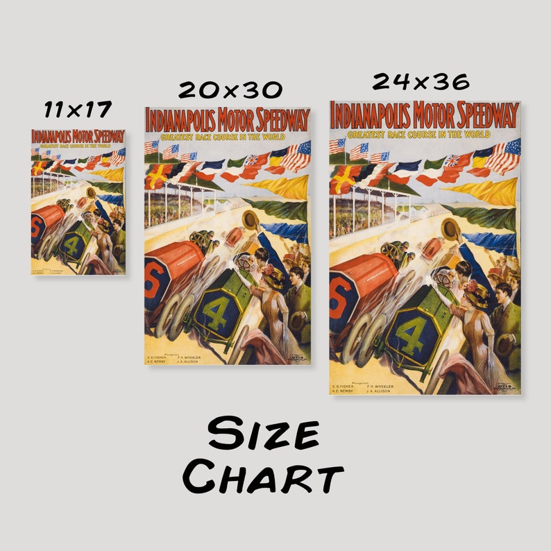 Indianapolis 500 Vintage Poster | Etsy