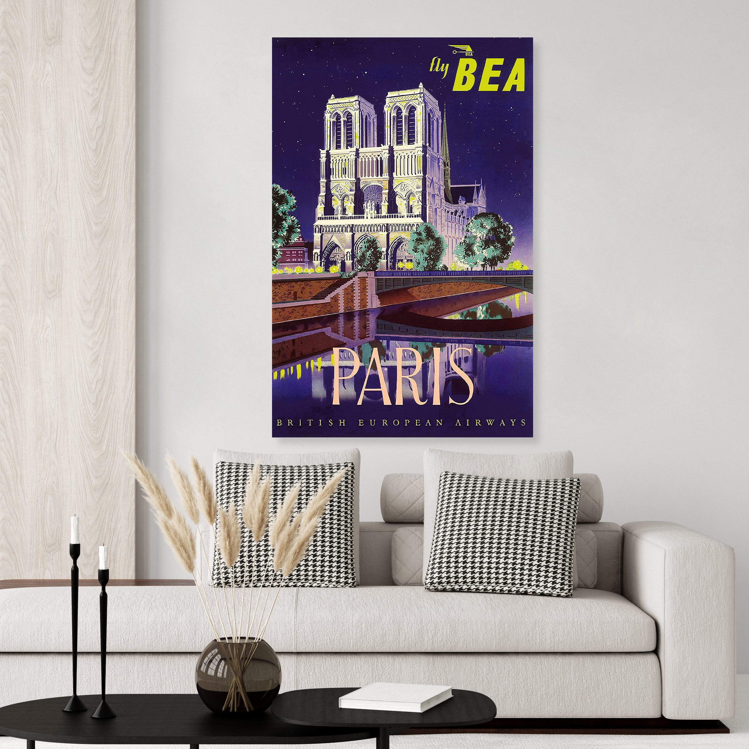 Paris Cathedral of Notre Dame France BEA Vintage Travel Advertisement ...