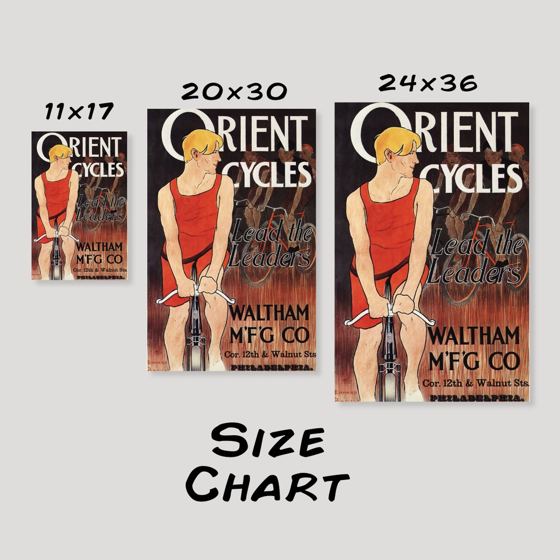 Vintage Orient Bicycle Advertisement Poster | Etsy