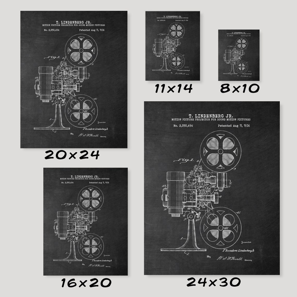 1936 Movie Projector Patent Print - Etsy