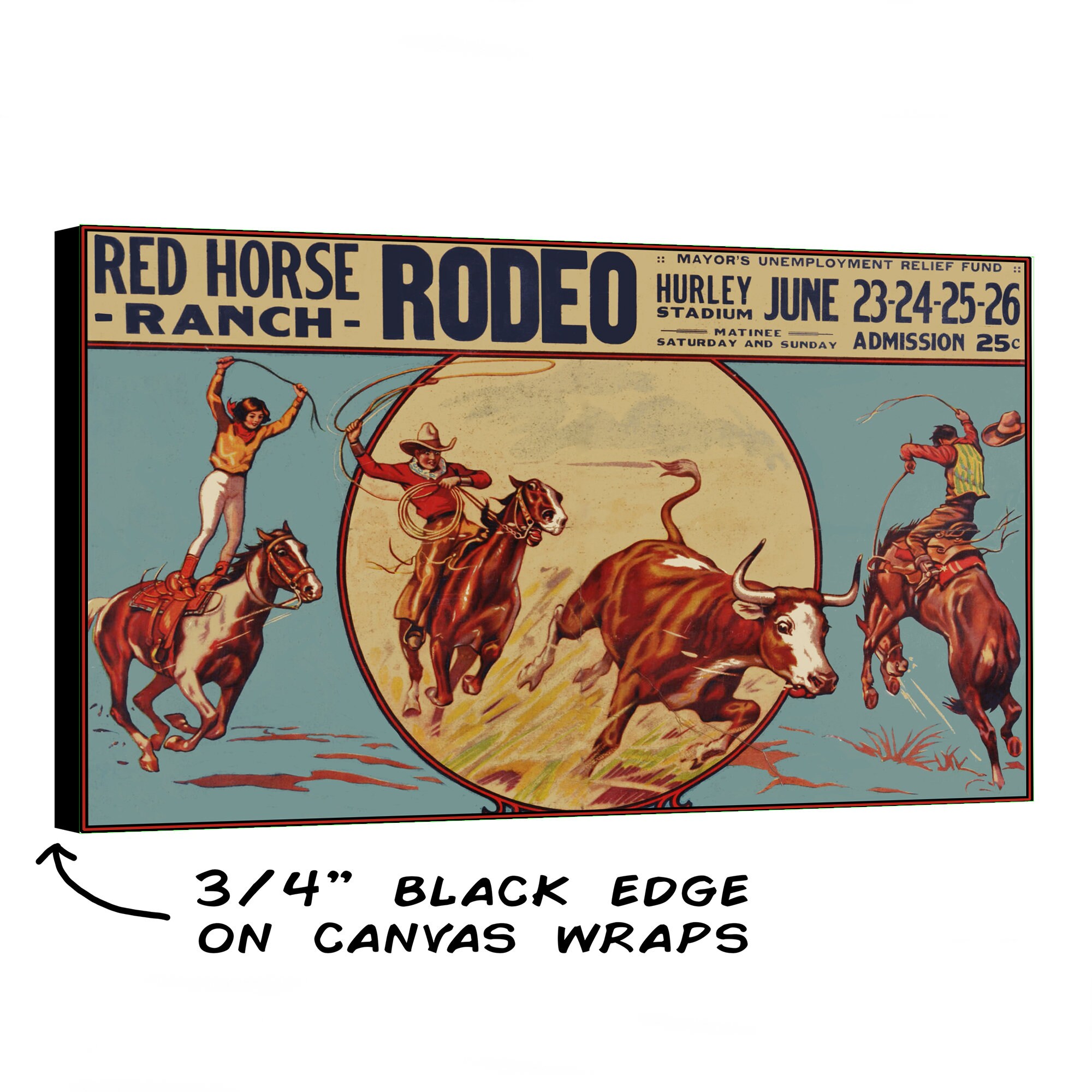 Vintage Rodeo Poster Red Horse Ranch - Etsy