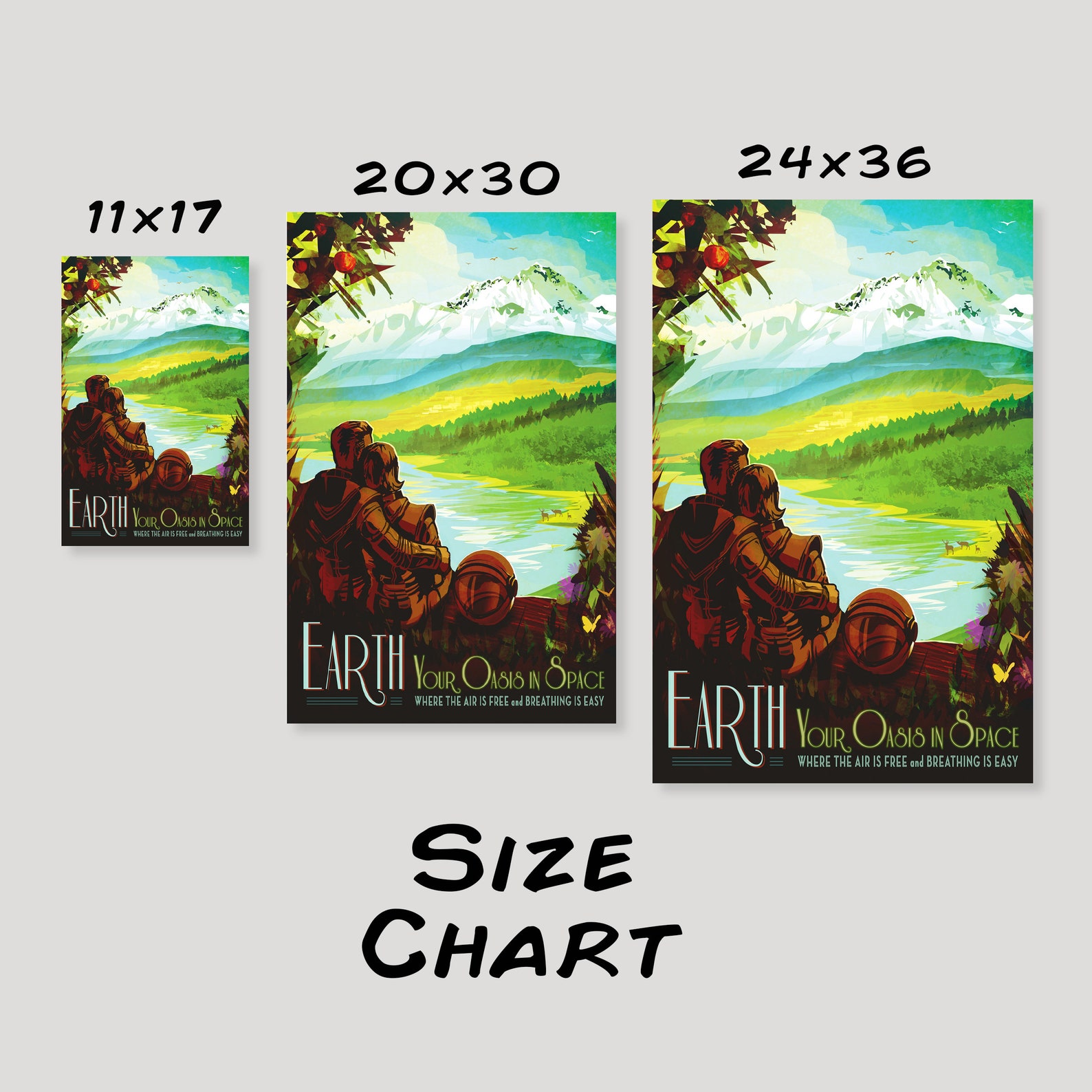 NASA Earth Poster Vintage Travel Poster and Space Art Poster - Etsy