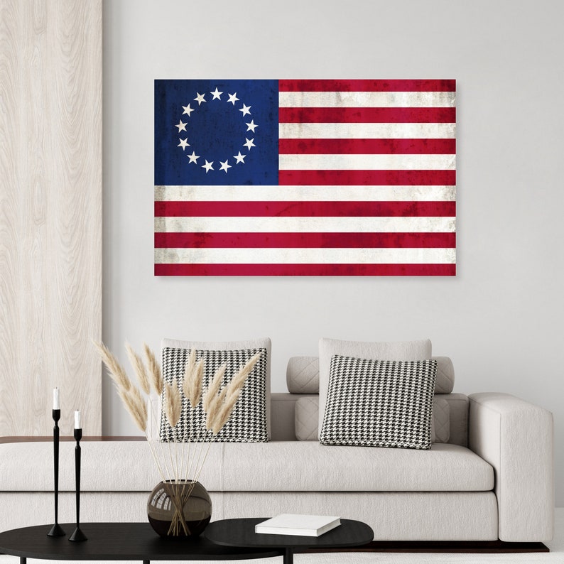 Betsy Ross American Flag Poster Print or Canvas Wrap - Etsy