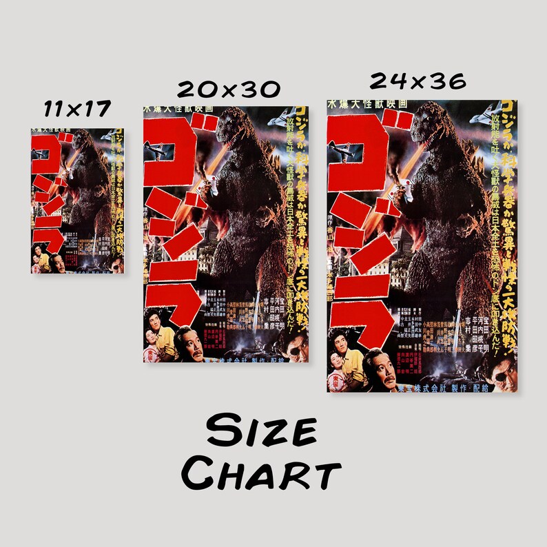 Japanese Godzilla Movie Poster | Etsy